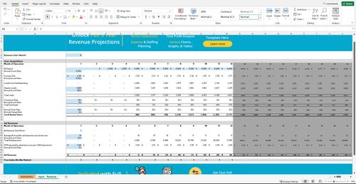 Free Ad-Based Revenue Model Template - ProjectionHub