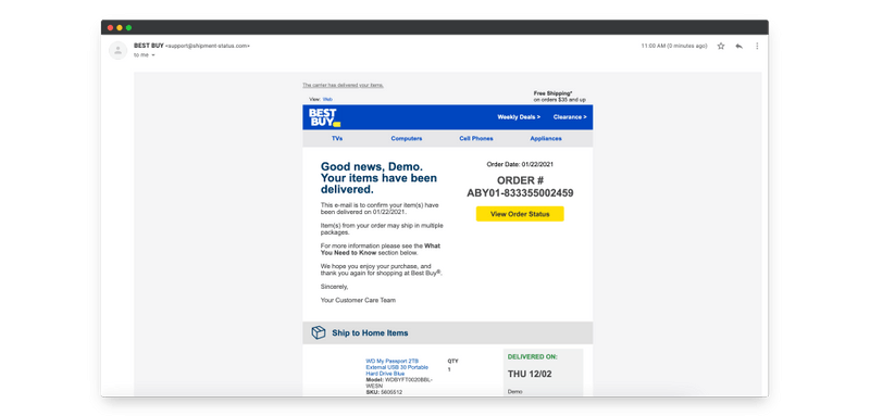 Geico Phishing Email Example | Hook Security