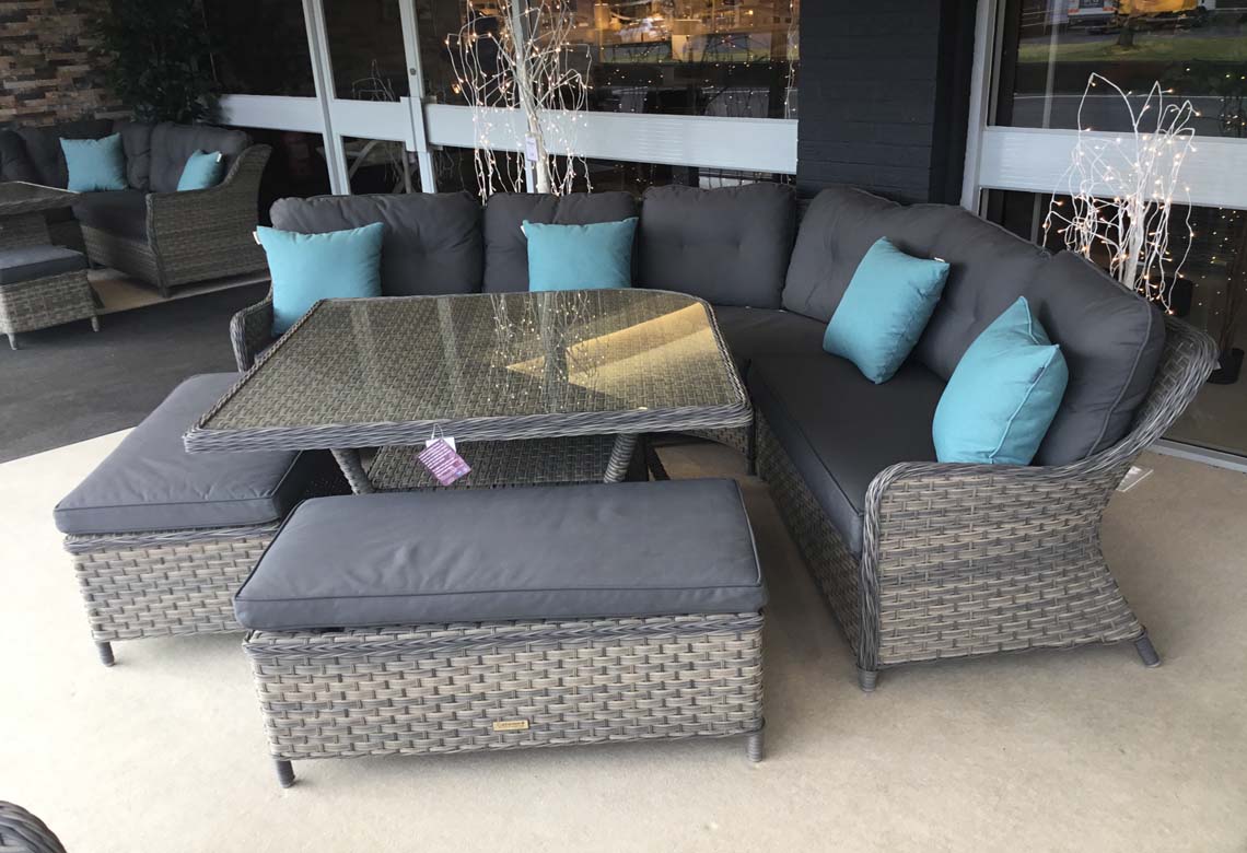 Corfu Corner Dining Set with Benches