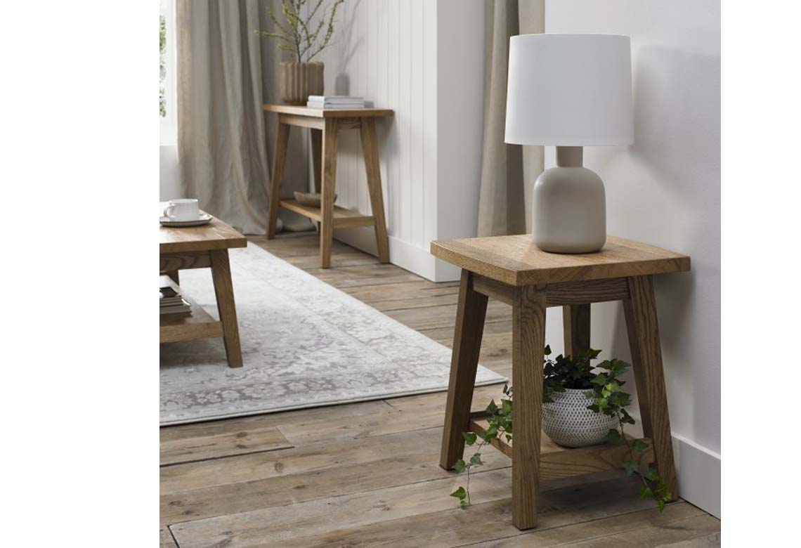 Cambridge Rustic Oak Lamp Table