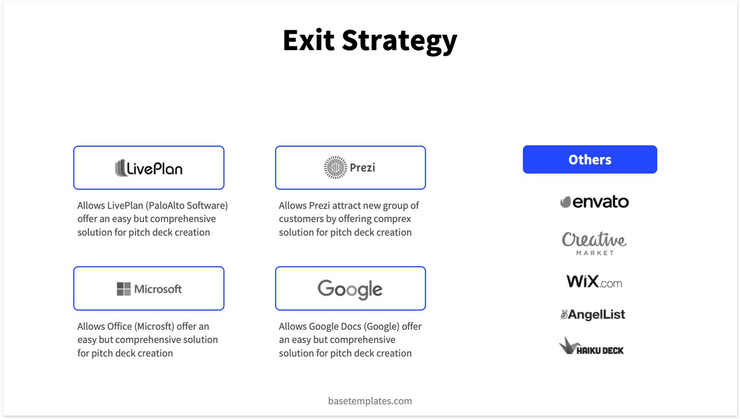 Exit Strategy Slide | Pitch Deck Template Viewer BaseTemplates