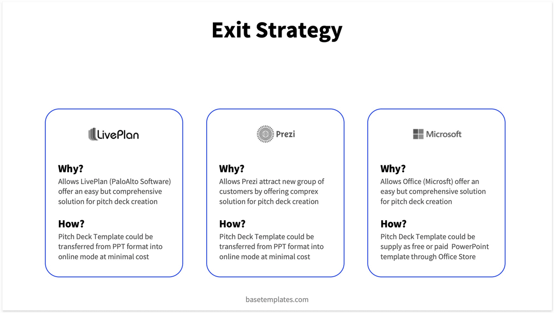 Exit Strategy Slide | Pitch Deck Template Viewer BaseTemplates