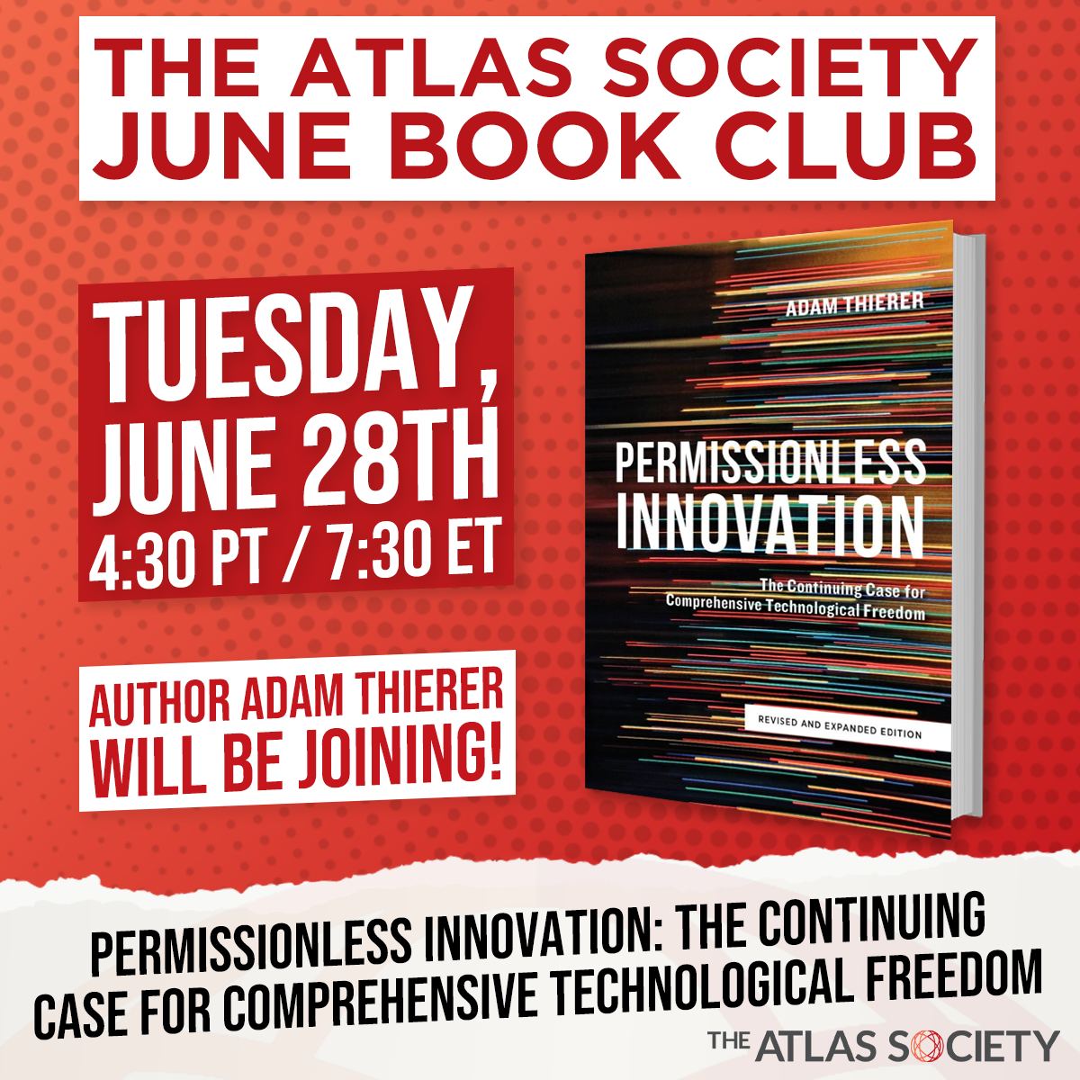 June Book Club: Permissionless Innovation with Author Adam Thierer with ...