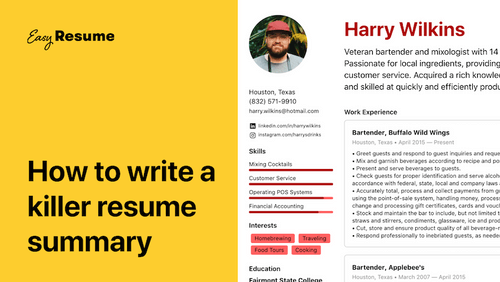How to Write a Resume Summary: 10+ Examples | Easy Resume