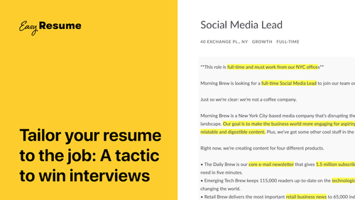 Tailor Your Resume to Any Job in 4 Easy Steps | Easy Resume