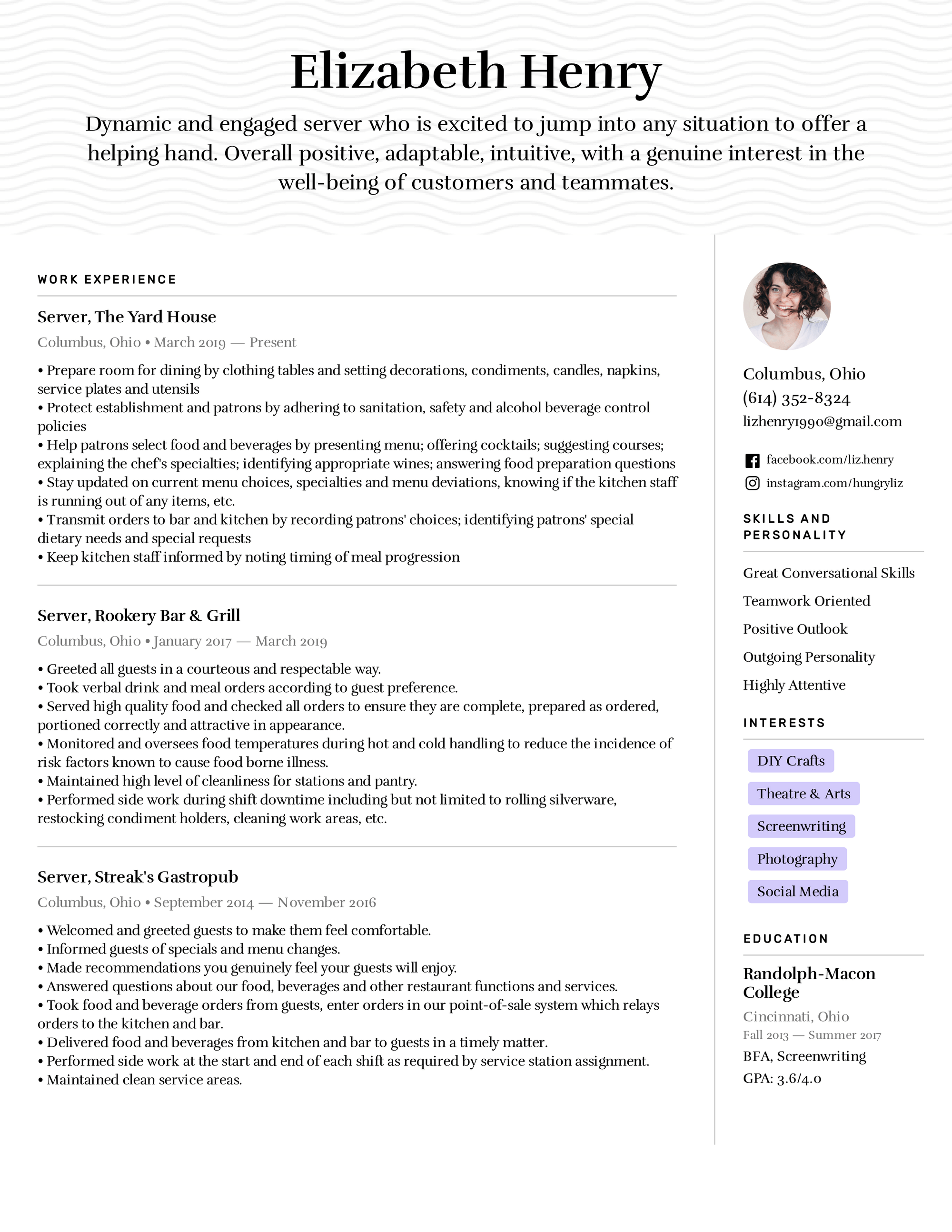 Server Resume Example Writing Tips For 2022