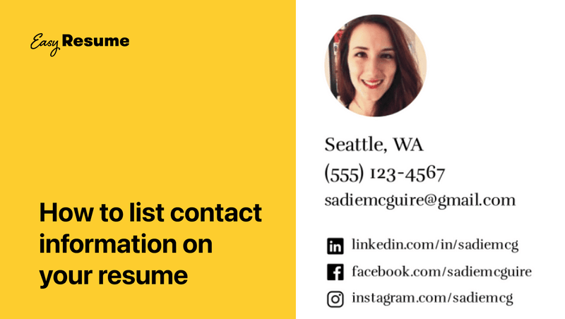 How to List Contact Information on Your Resume in 2022 | Easy Resume