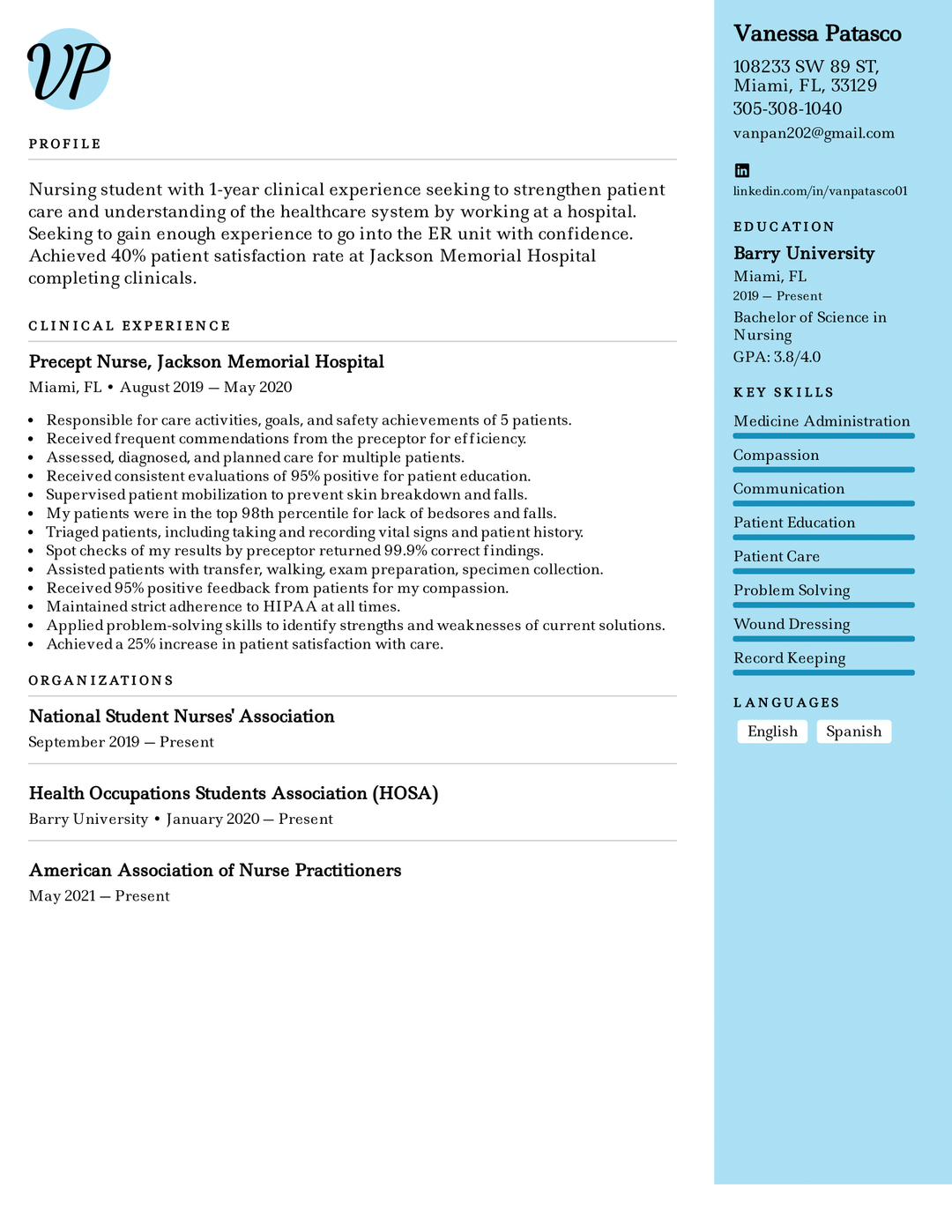 Nursing Student Resume Example Writing Tips For 2022