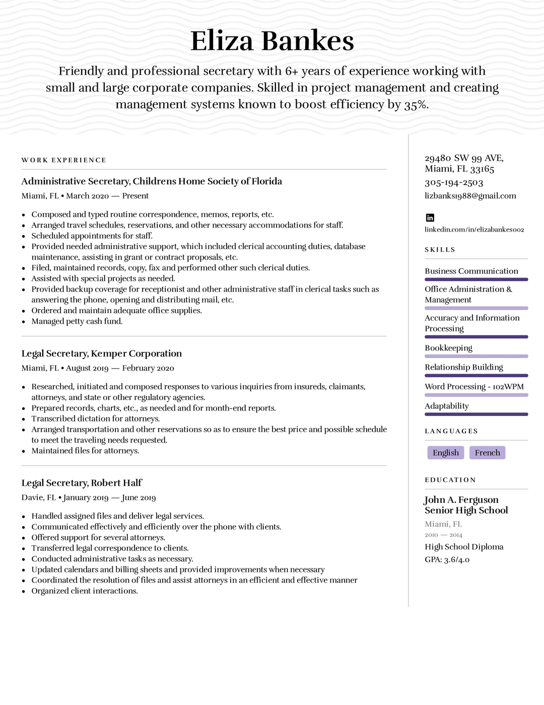 Secretary Resume Example & Writing Tips for 2022
