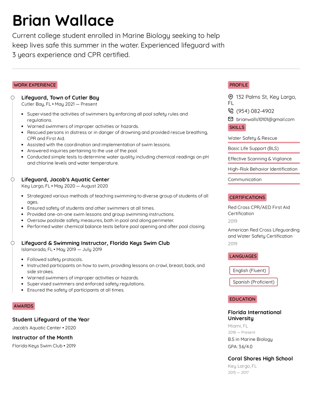 Lifeguard Resume Example & Writing Tips for 2022