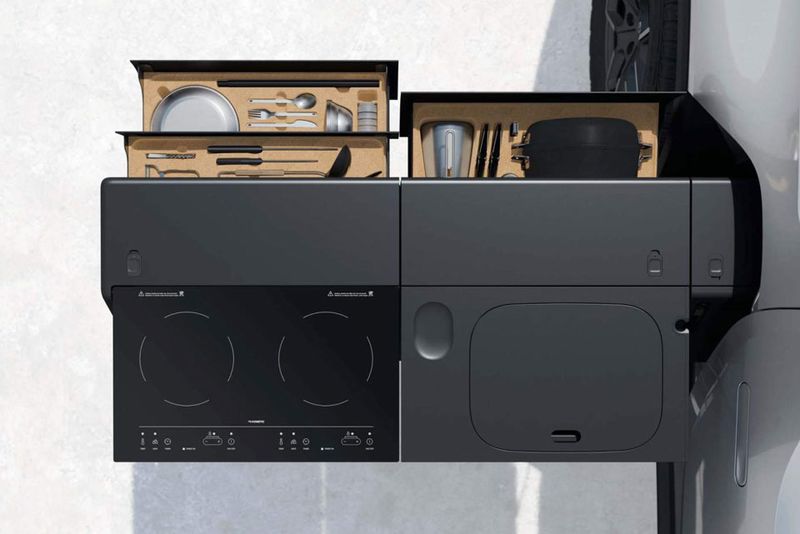 Rivian R1T Camp Kitchen x Snow Peak Package