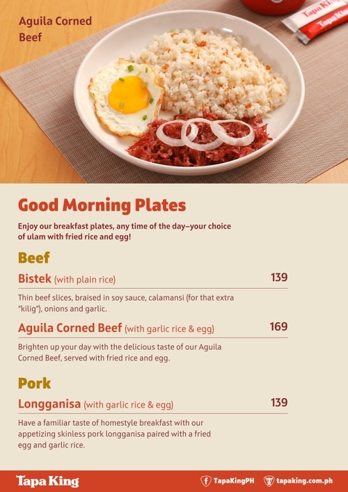 Tapa King Menu