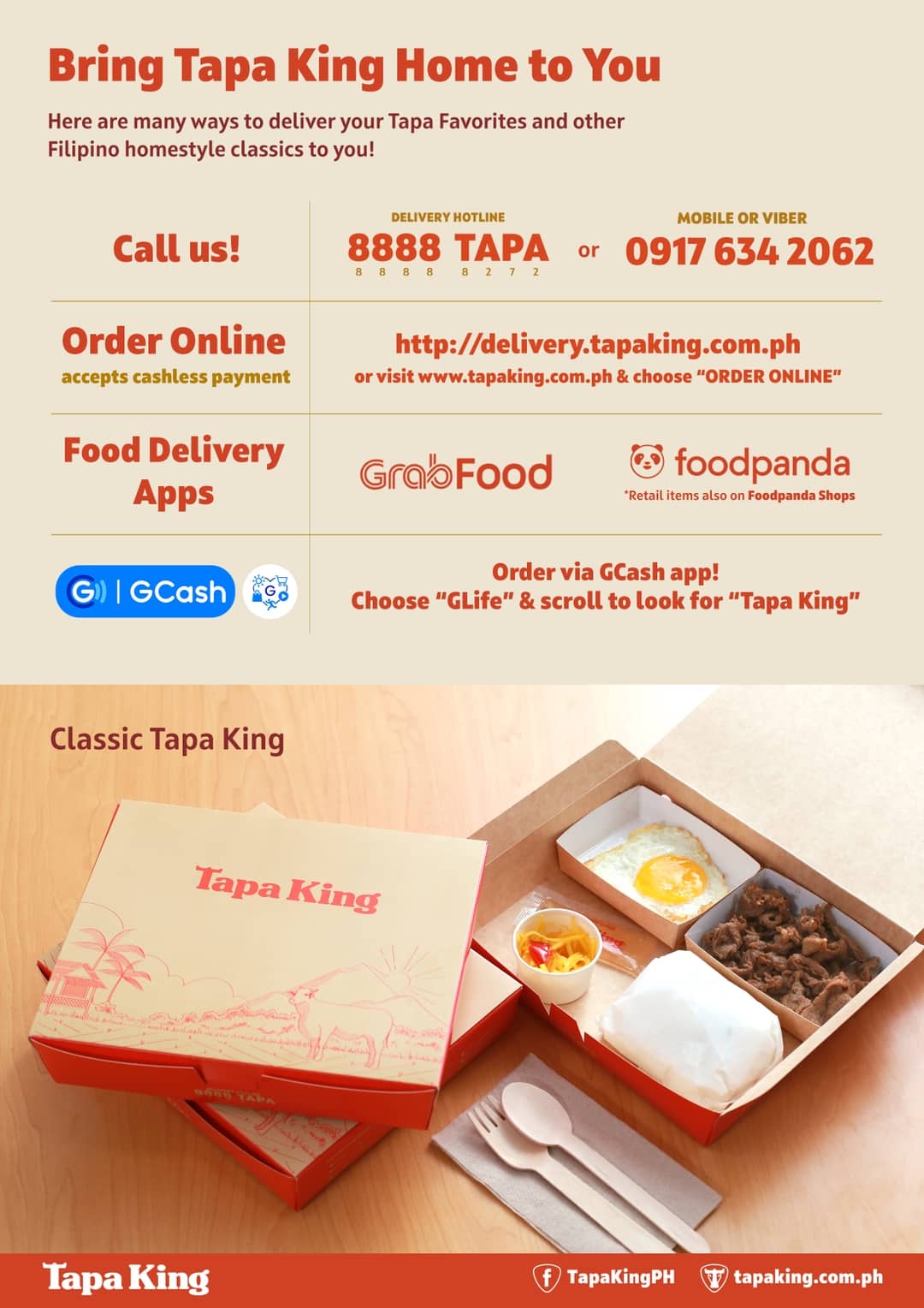 Tapa King Menu