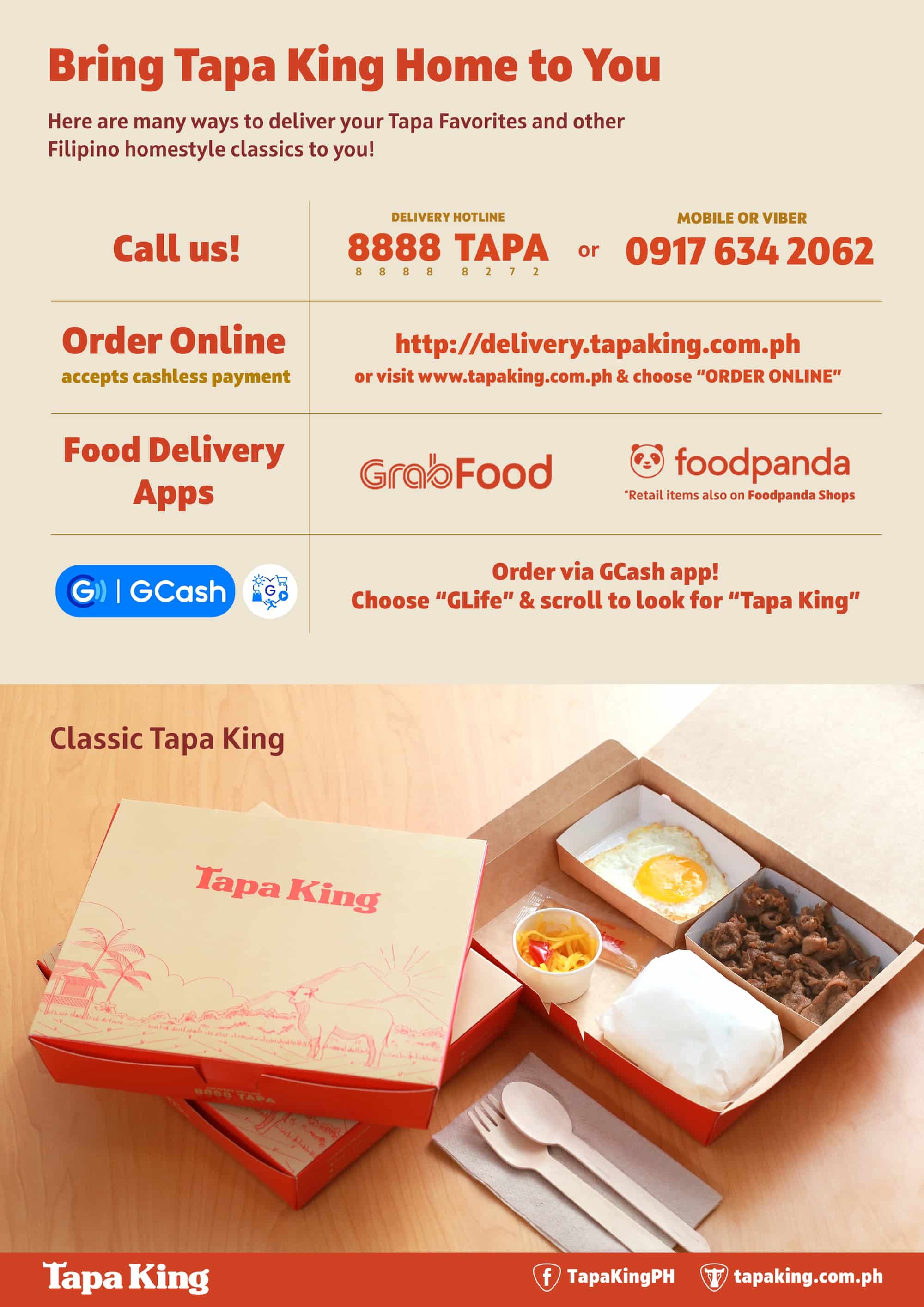 Tapa King Menu