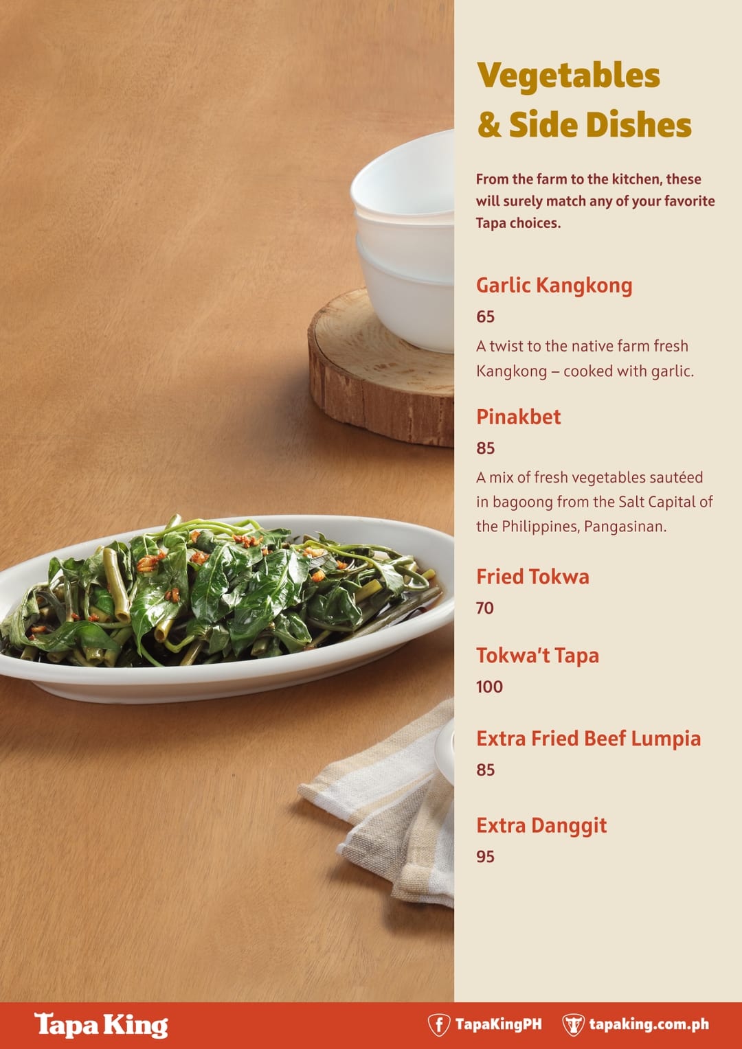 Tapa King Menu