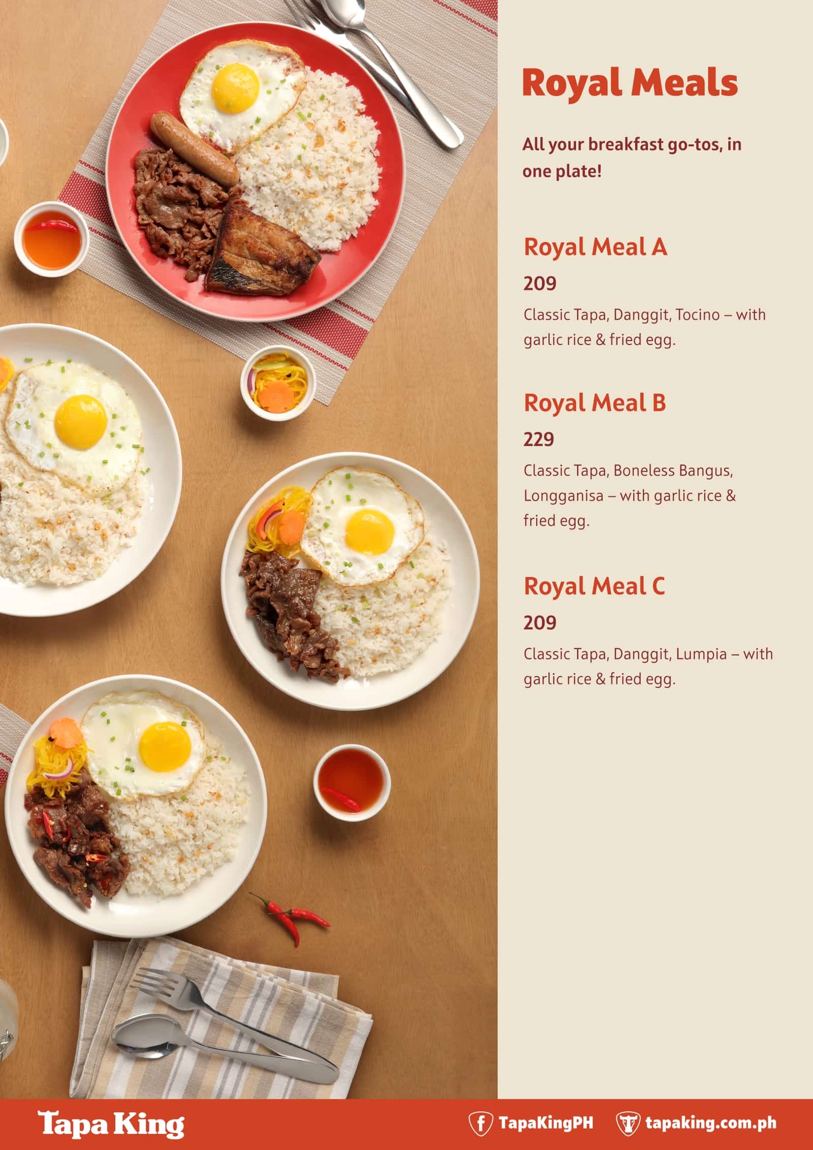 Tapa King Menu