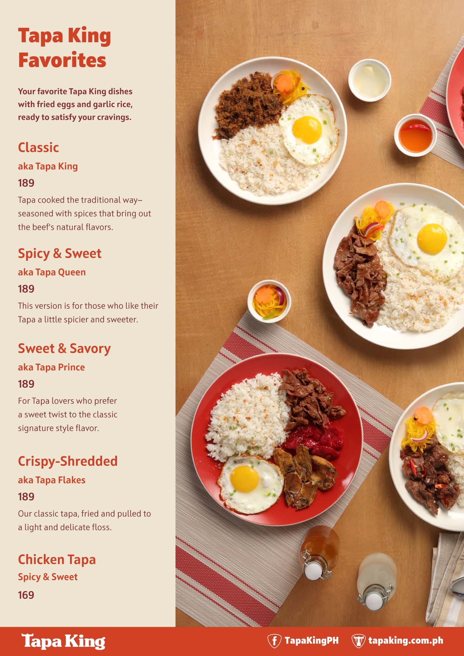 Tapa King Menu