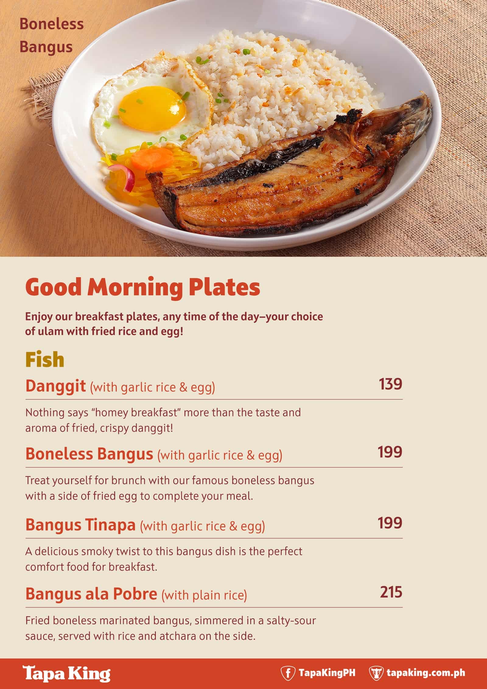 Tapa King Menu