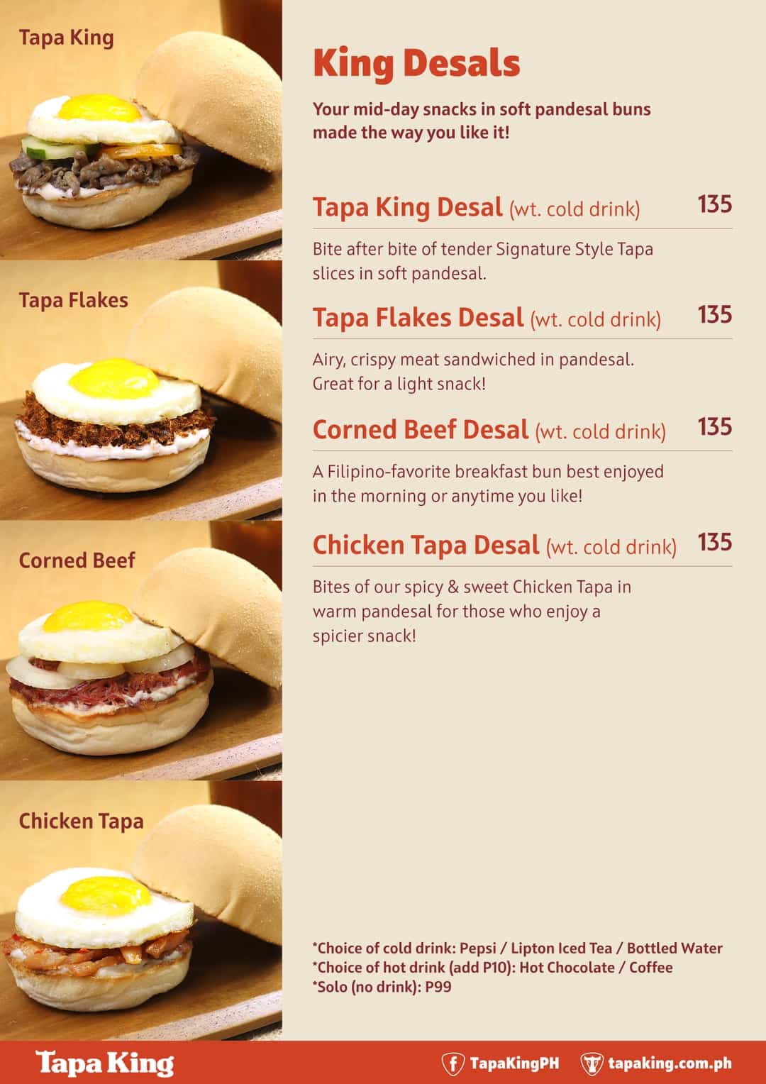 Tapa King Menu