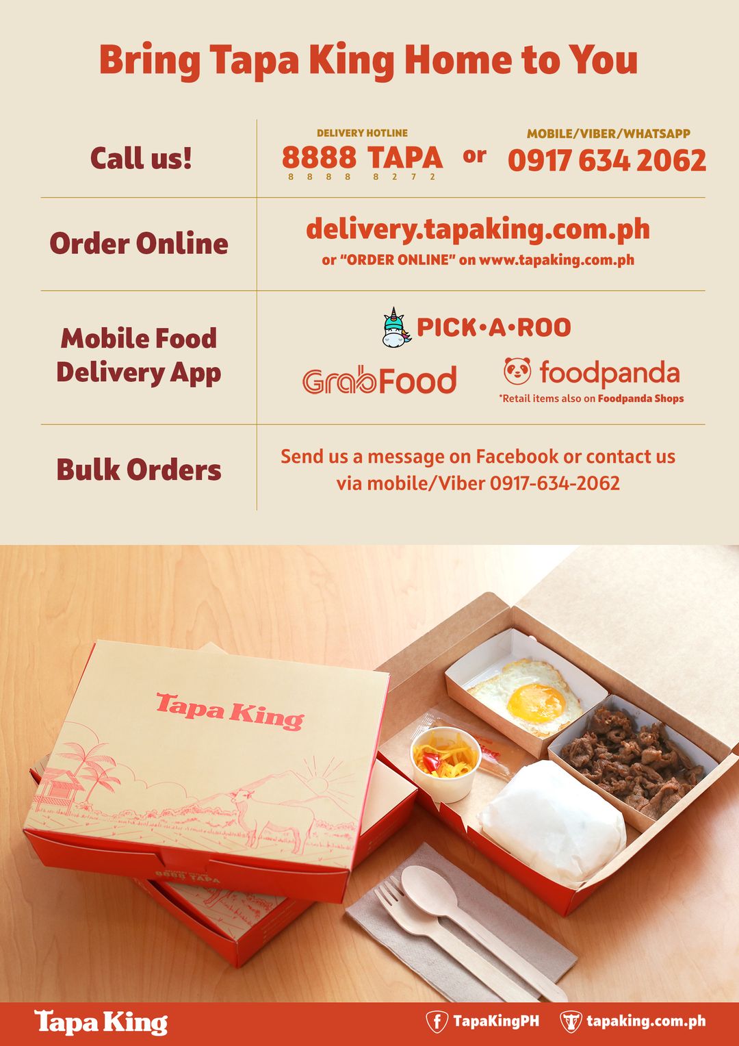 Tapa King Menu