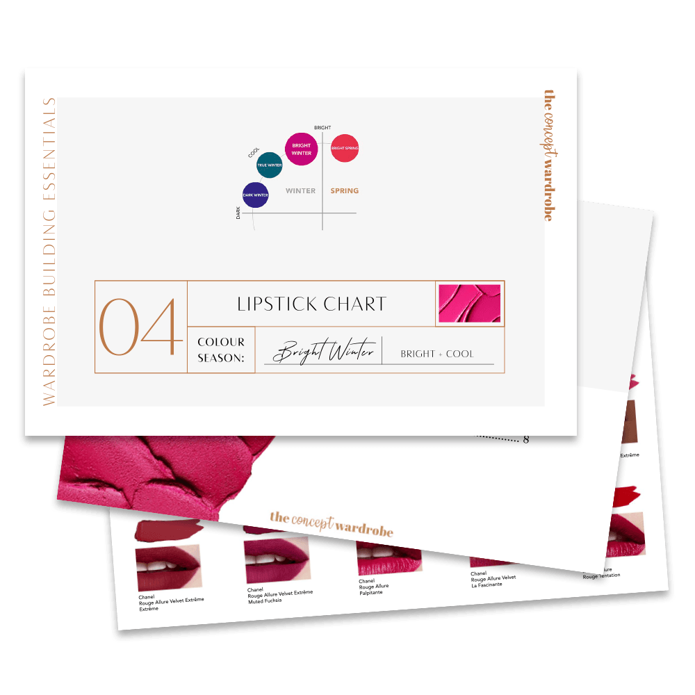 Bright Winter Lipstick Chart | the concept wardrobe