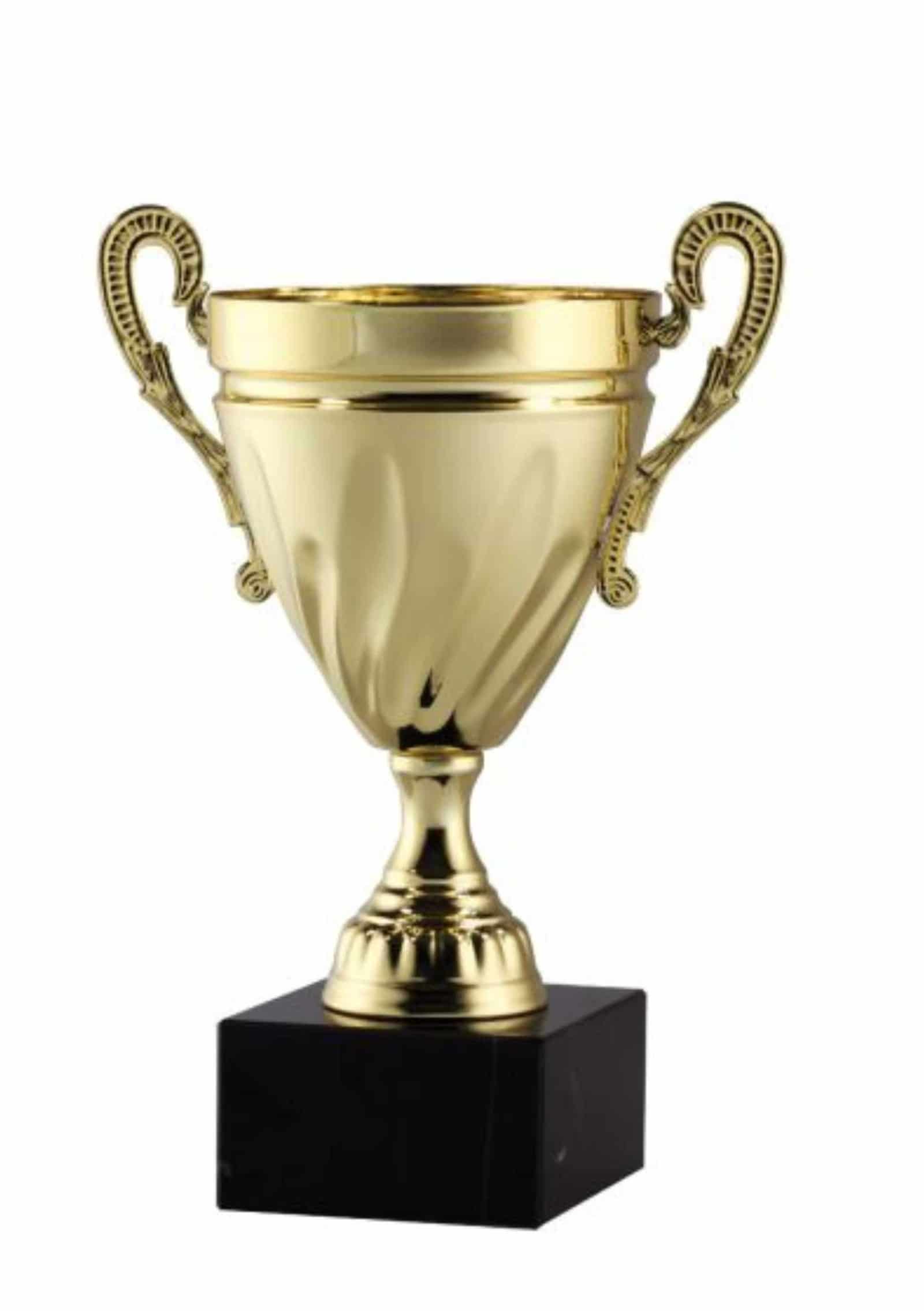 Gold Metal Fully Assembled Cup on Marble Base | MIneola Trophy