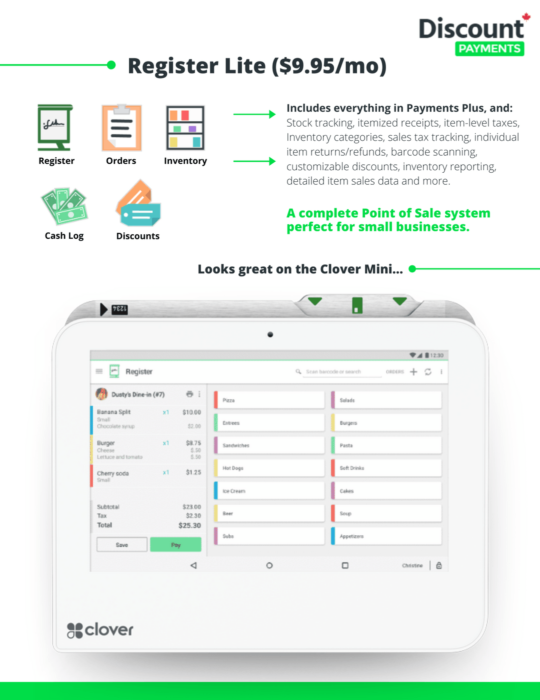 Register Lite by Clover - Discount Payments