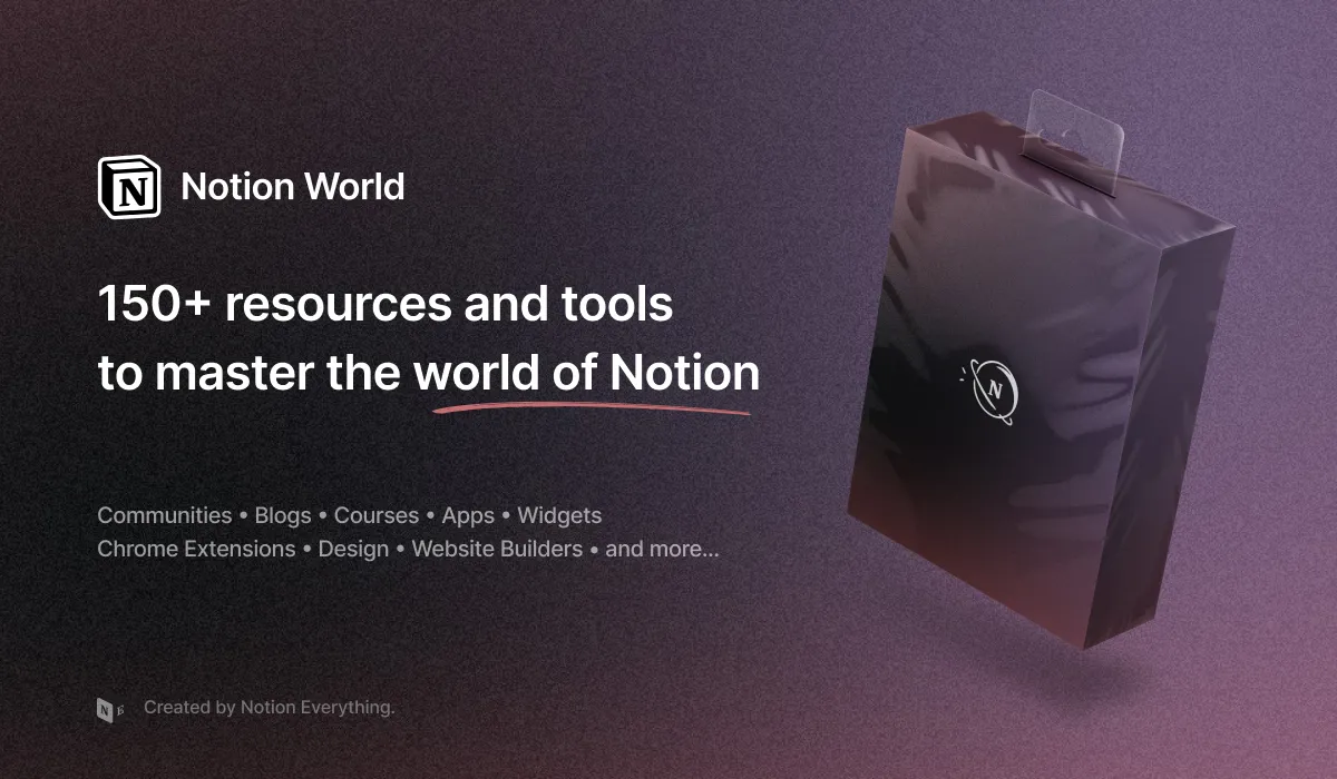 Notion World: 150+ resources to master Notion [FREE]