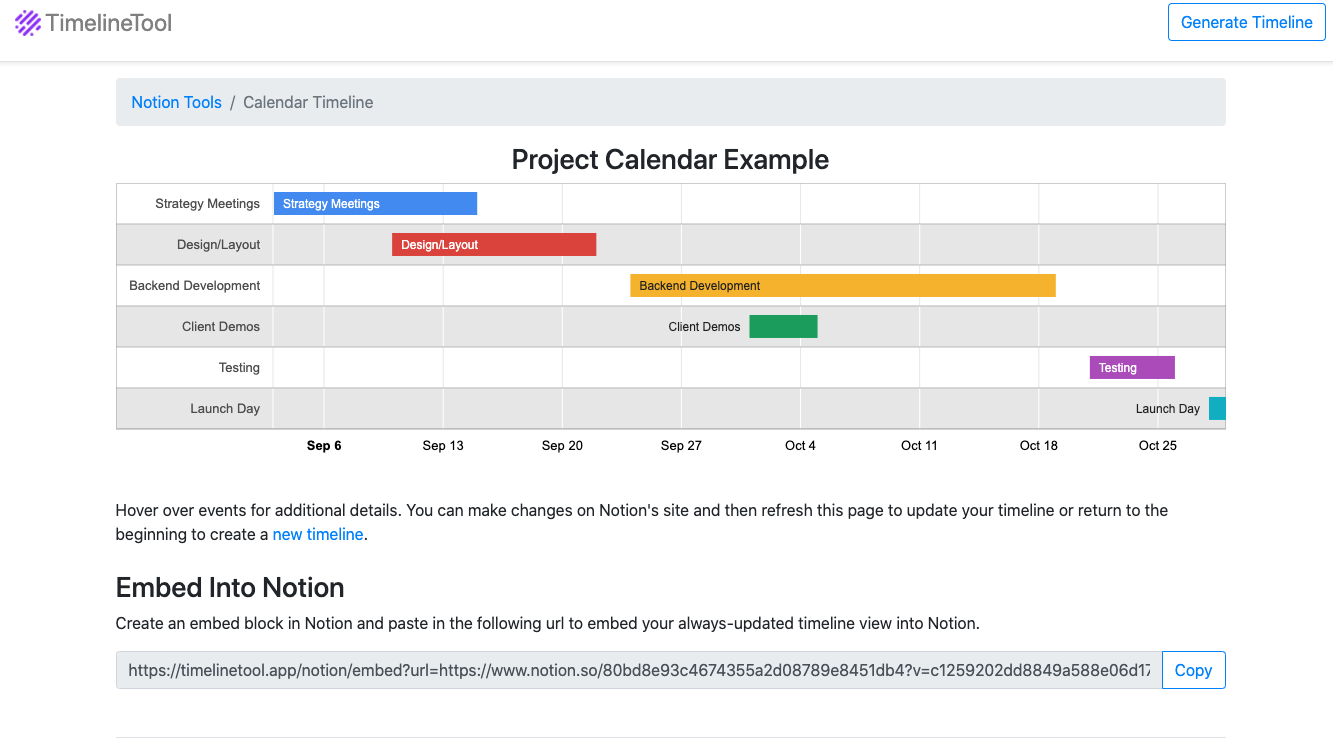 Notion Timeline Template