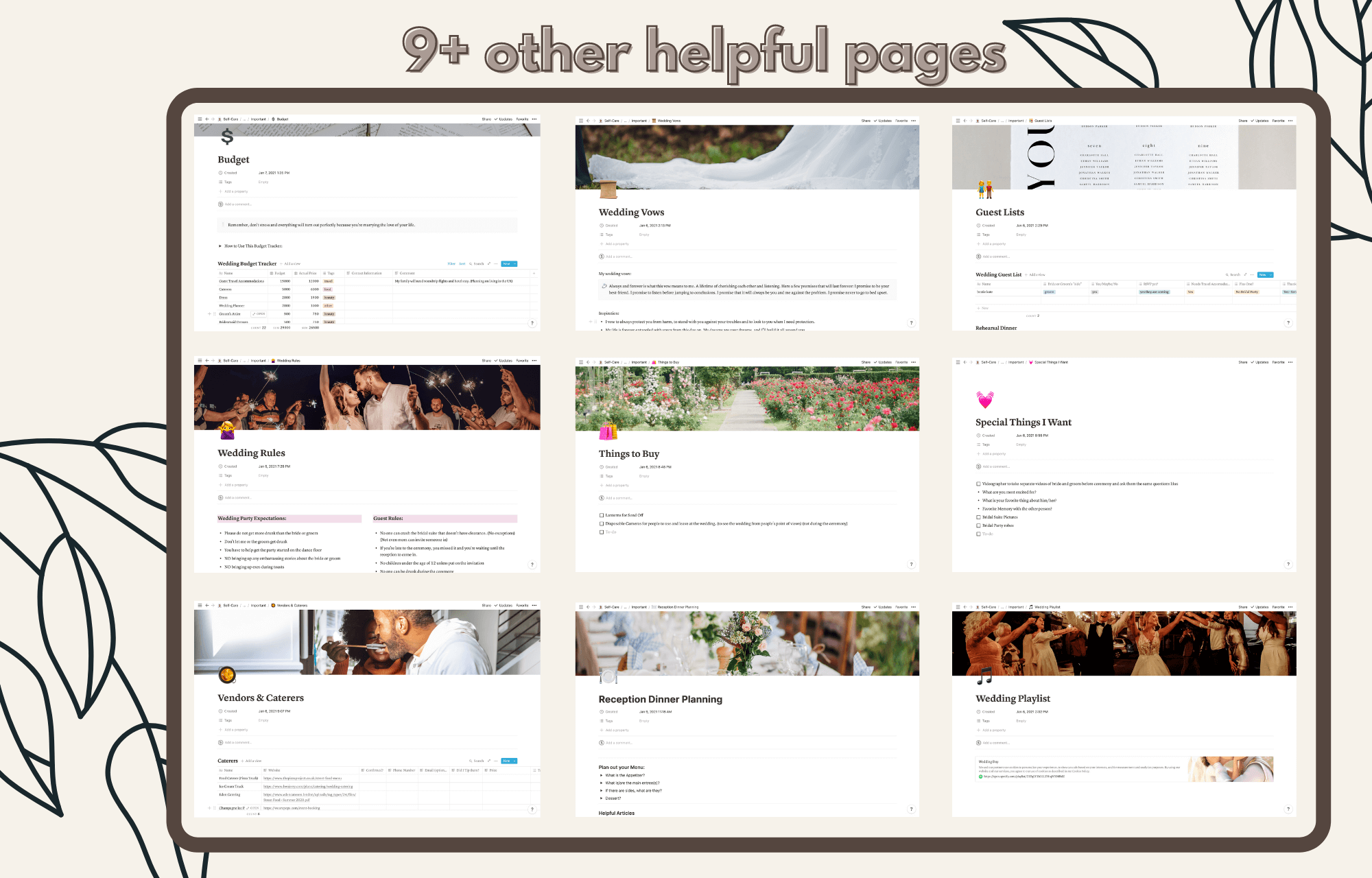Notion Wedding Planning Template