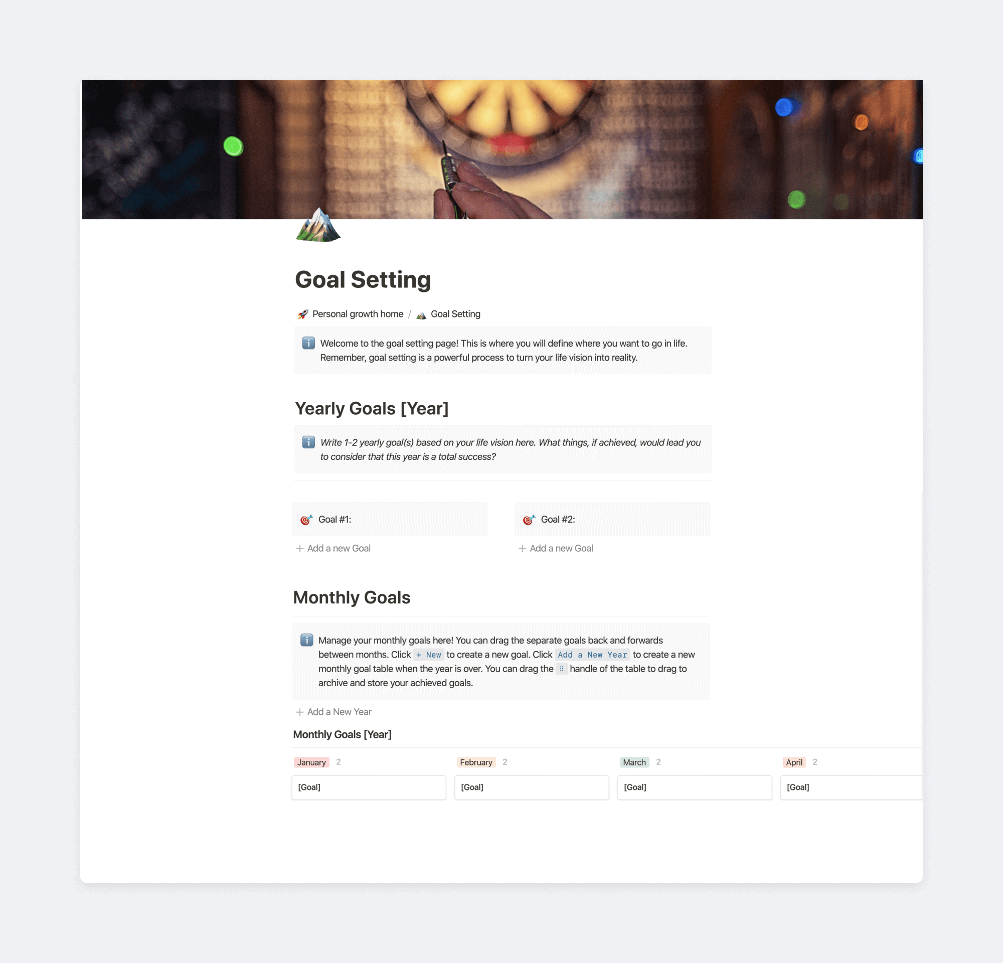 Personal growth home | Notion Everything