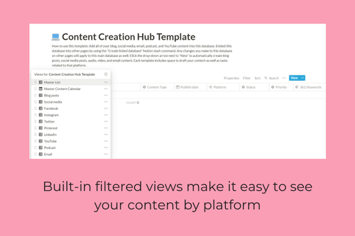 Content Creation Hub | Notion Everything