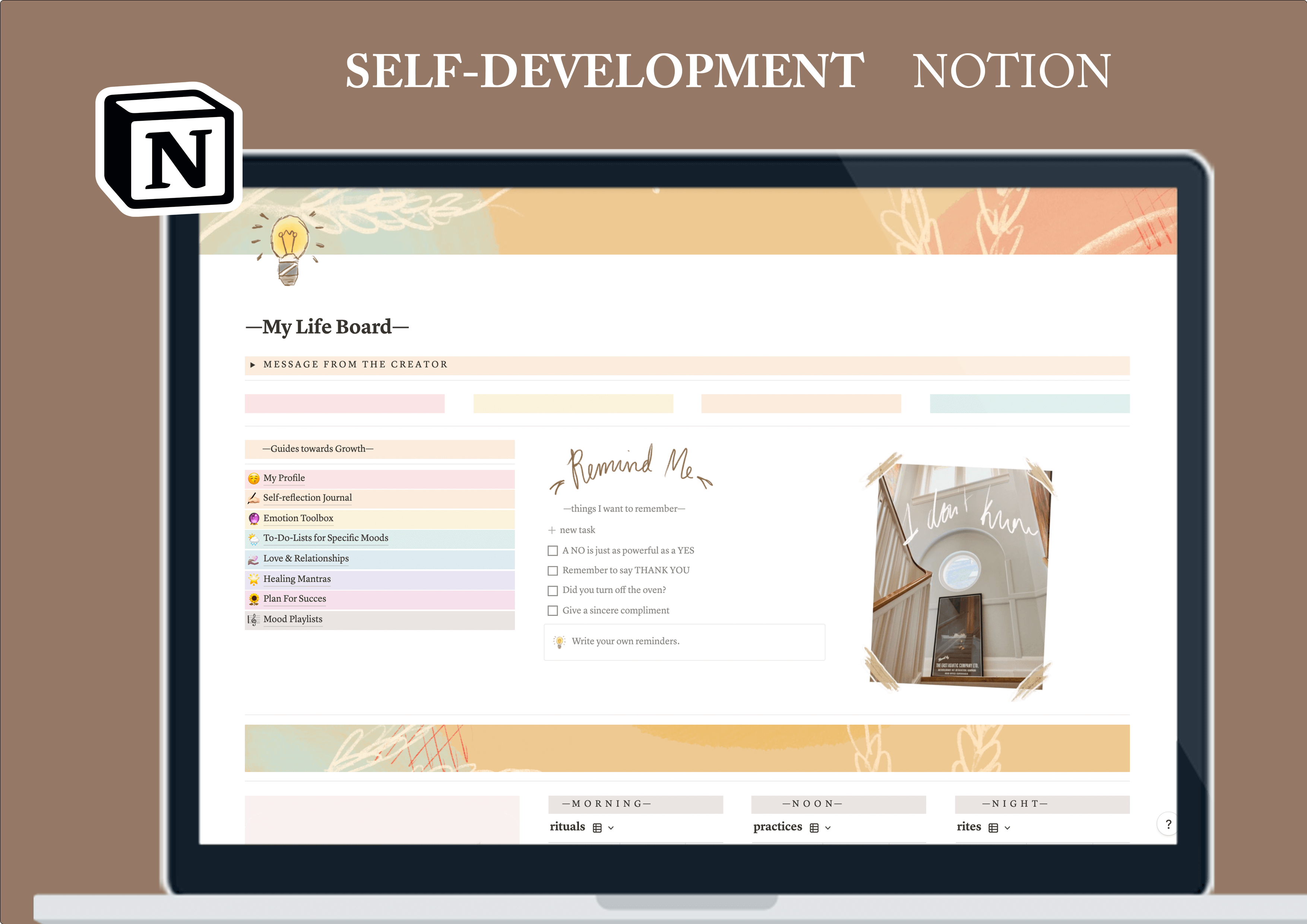 Aesthetic Self-developmemt Template | Notion Everything