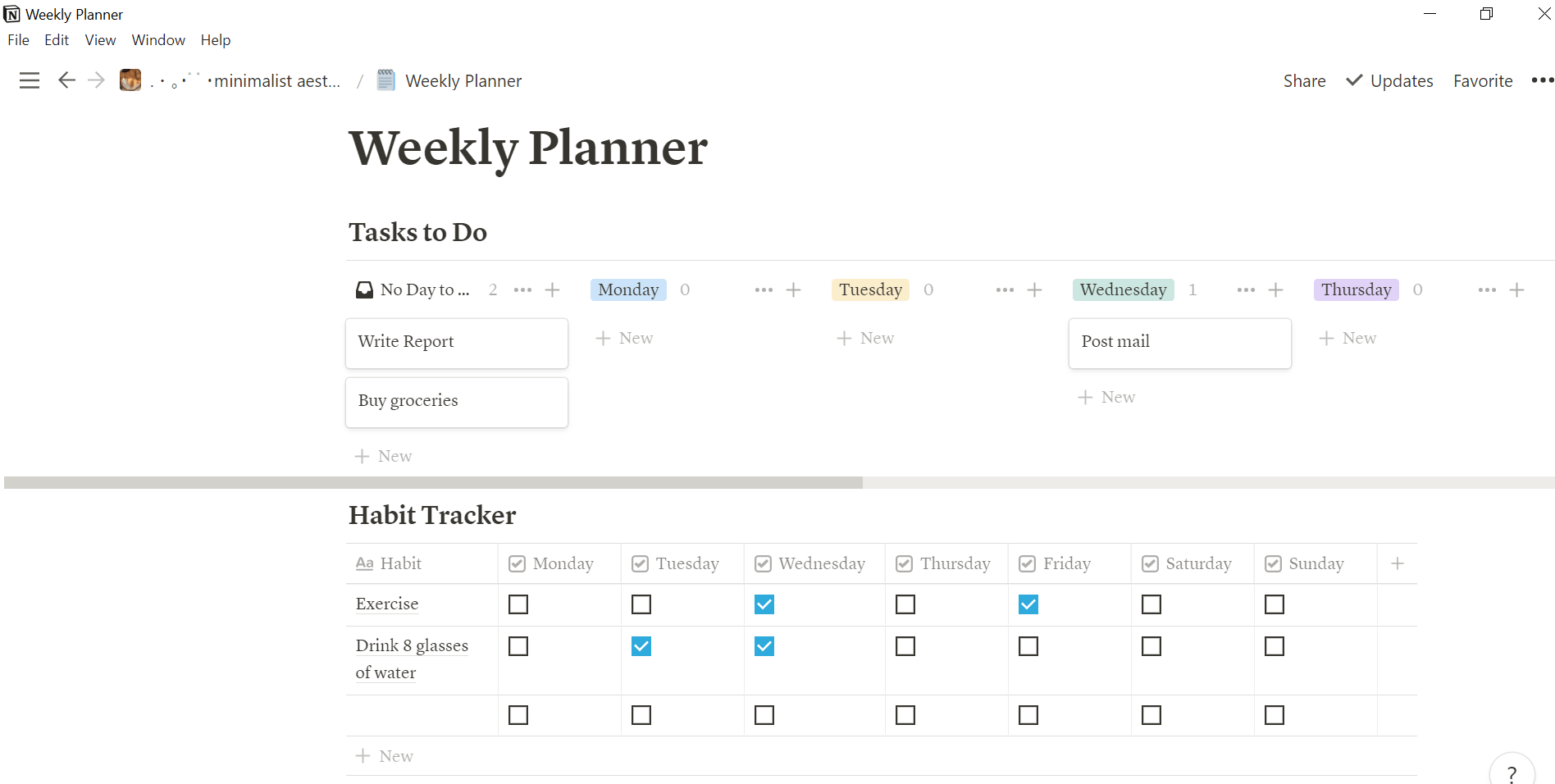 minimalist aesthetic dashboard | Notion Everything