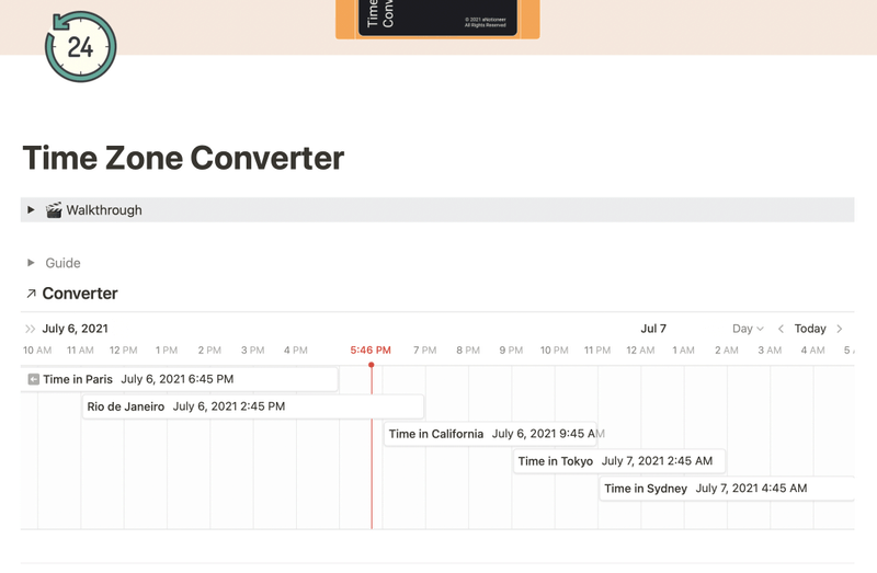 Time Zone Converter | Notion Everything