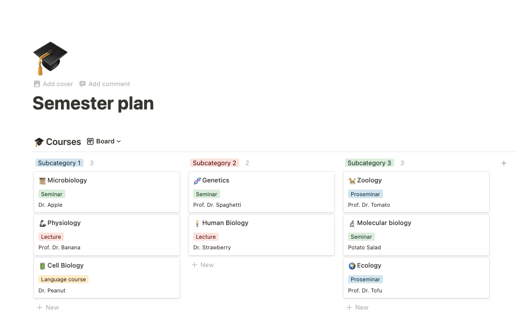 Minimalistic Semester Plan | Notion Everything