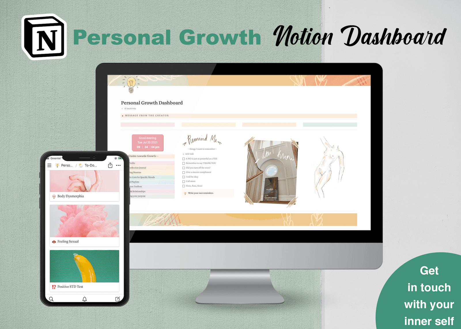 Aesthetic Self-development Planner | Notion Everything