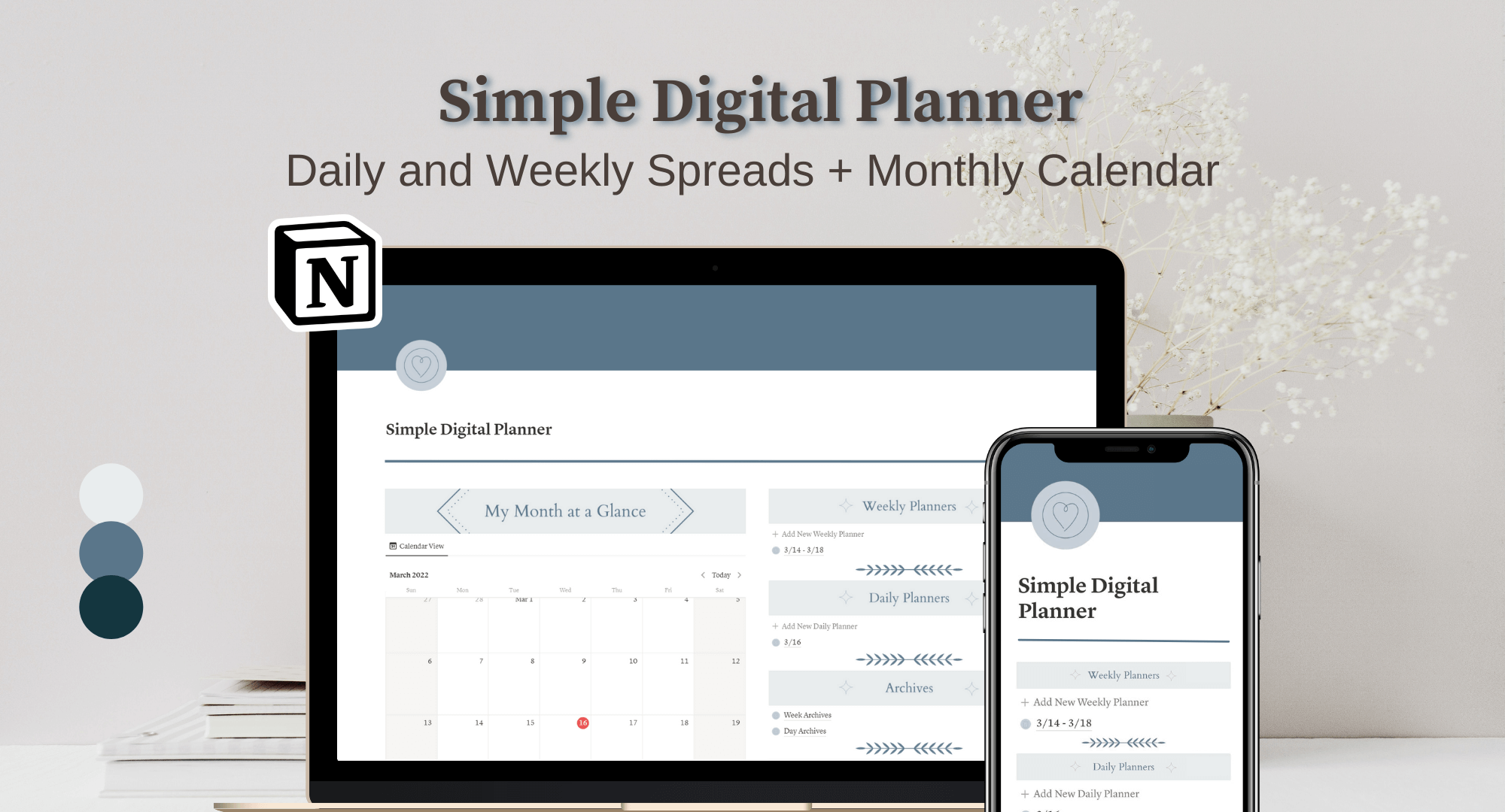 Simple Digital Planner Notion Template Notion Everything Simple Digital Planner Notion Template Notion Everything
