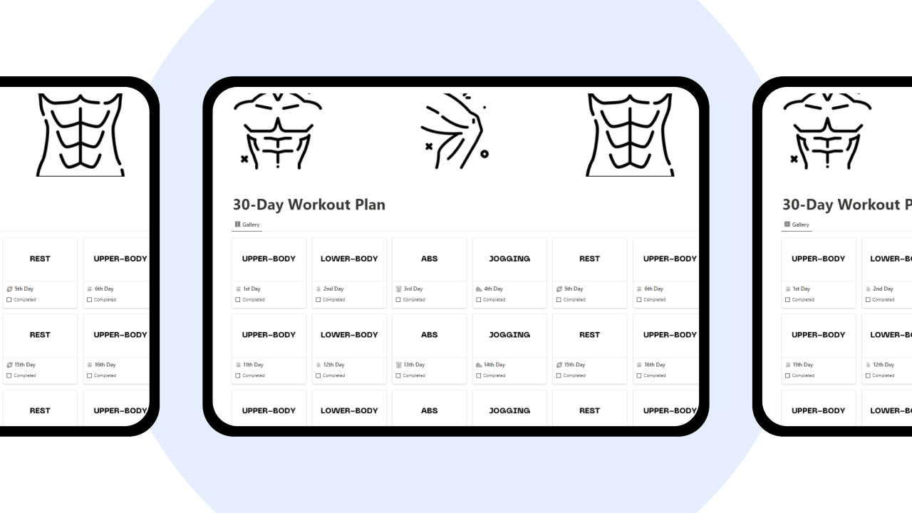 Powerful 30-Day Workout Plan | Notion Everything