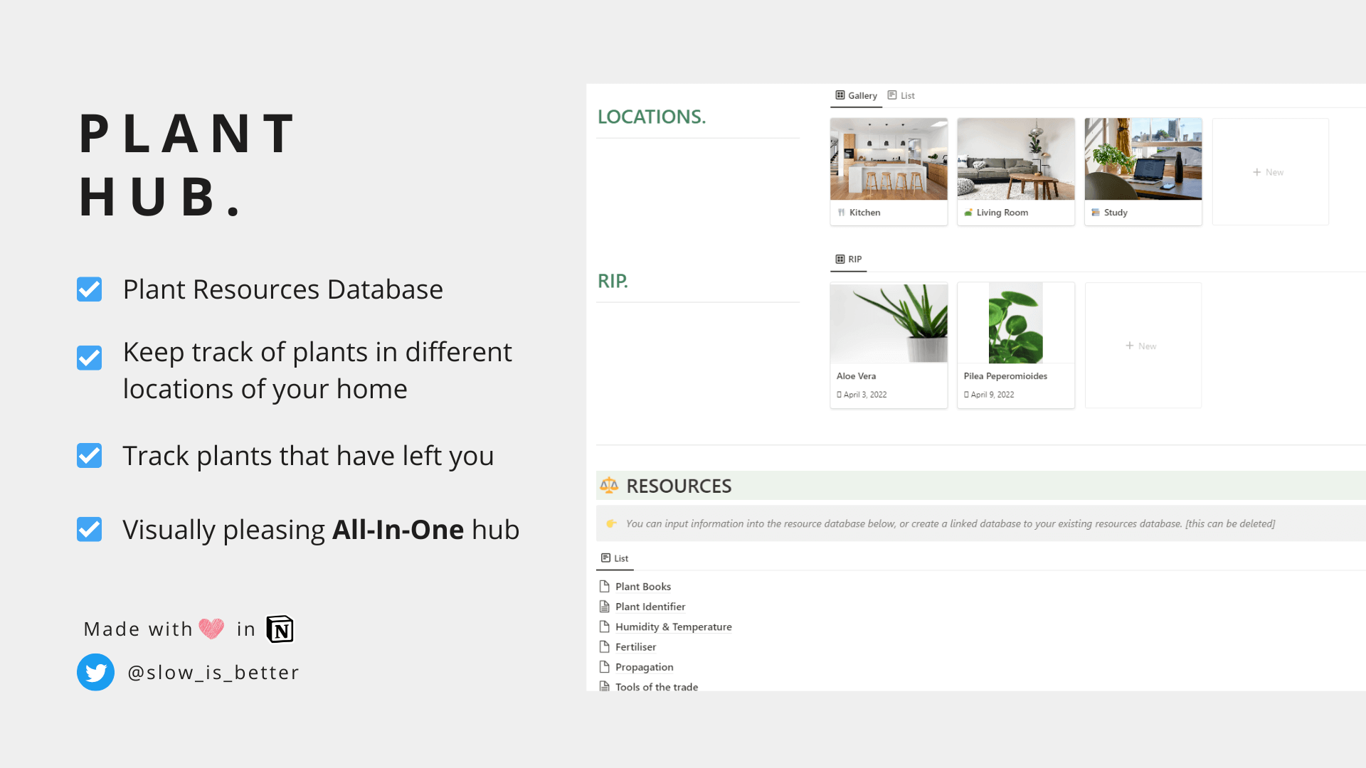 Plant Hub | Your all-in-one Plant Management Dashboard | Notion Everything