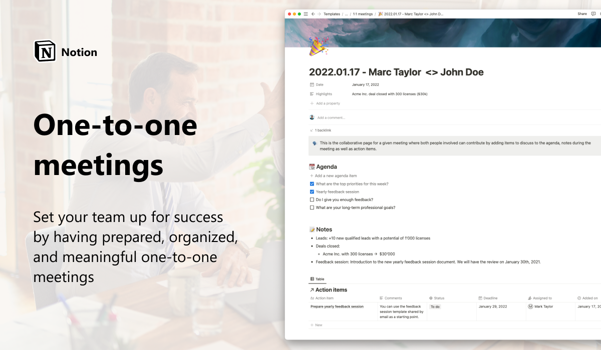 One-on-One meetings | Notion Everything