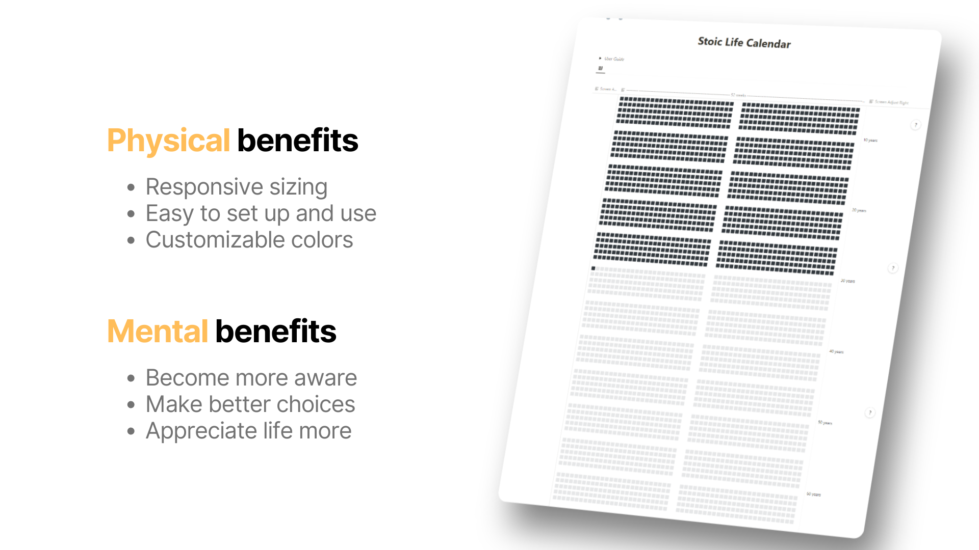 Stoic Life Calendar | Notion Everything