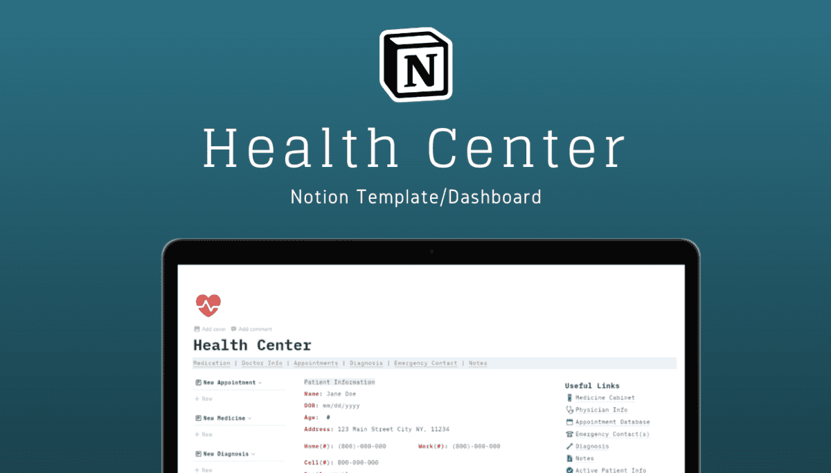 Health Center (Notion Template) | Notion Everything
