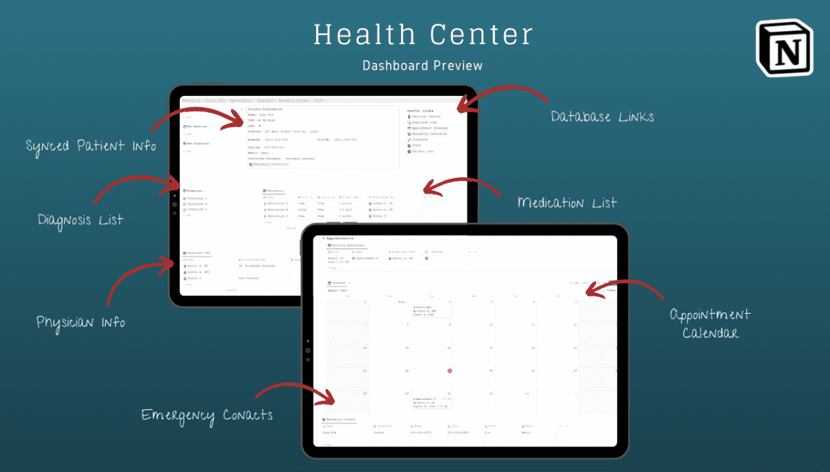 Health Center (Notion Template) | Notion Everything