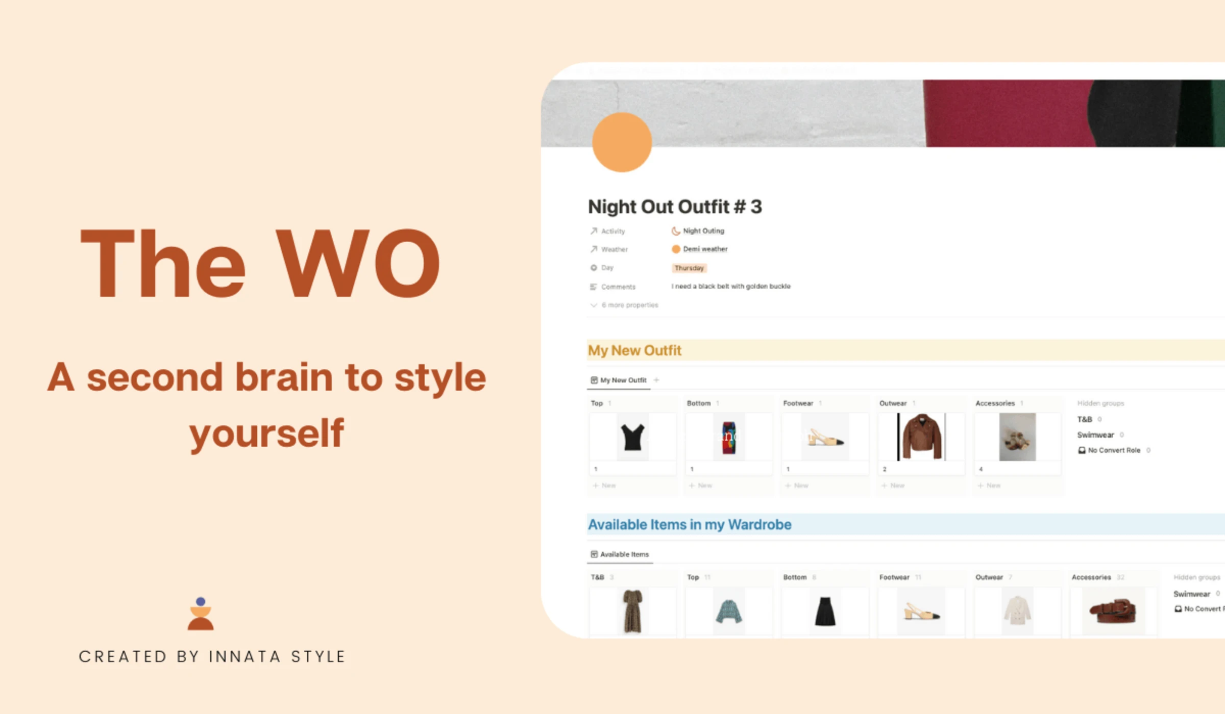 The WO - The Wardrobe Organizer | Notion Everything