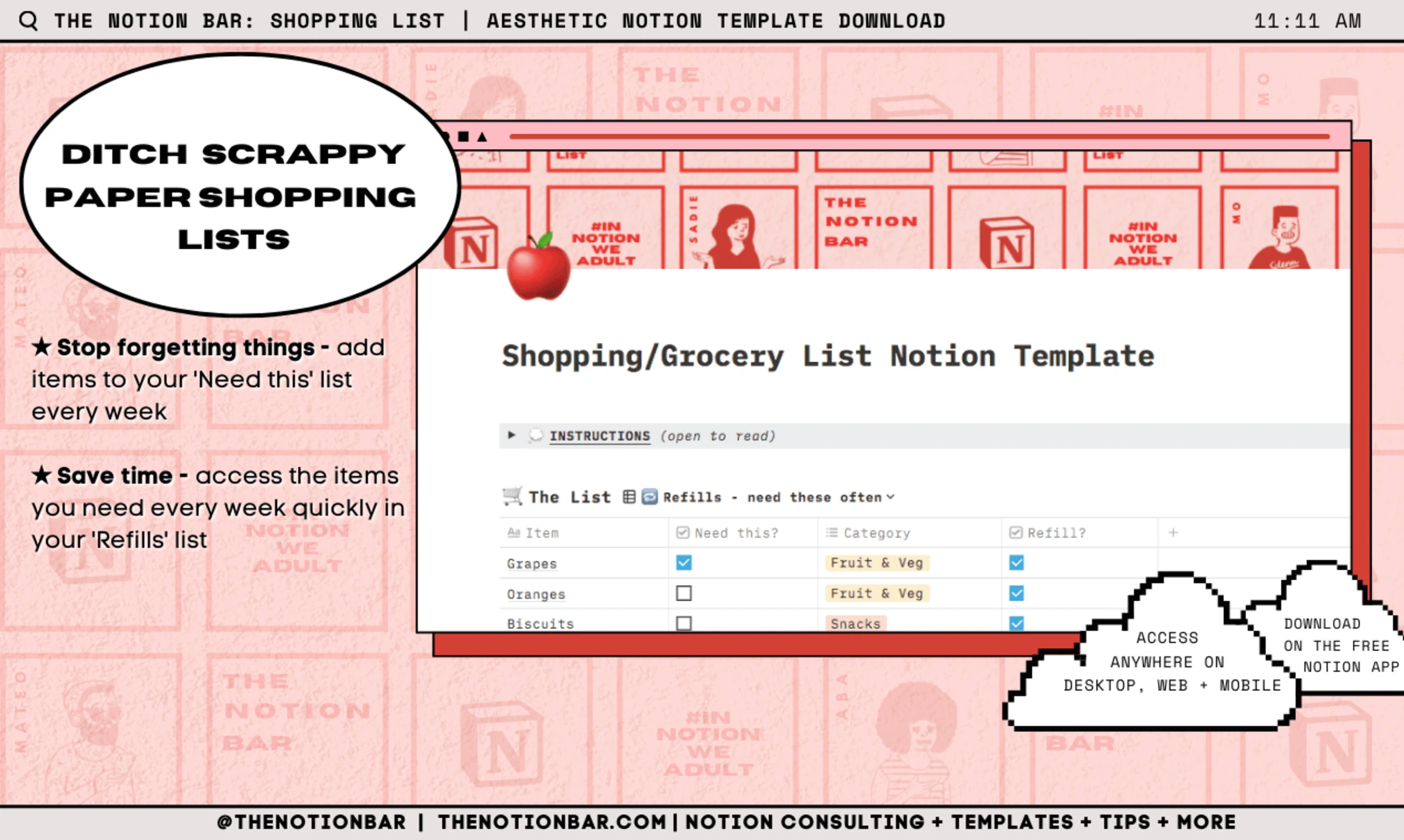 Shopping Groceries List Manager Notion Template Notion Everything