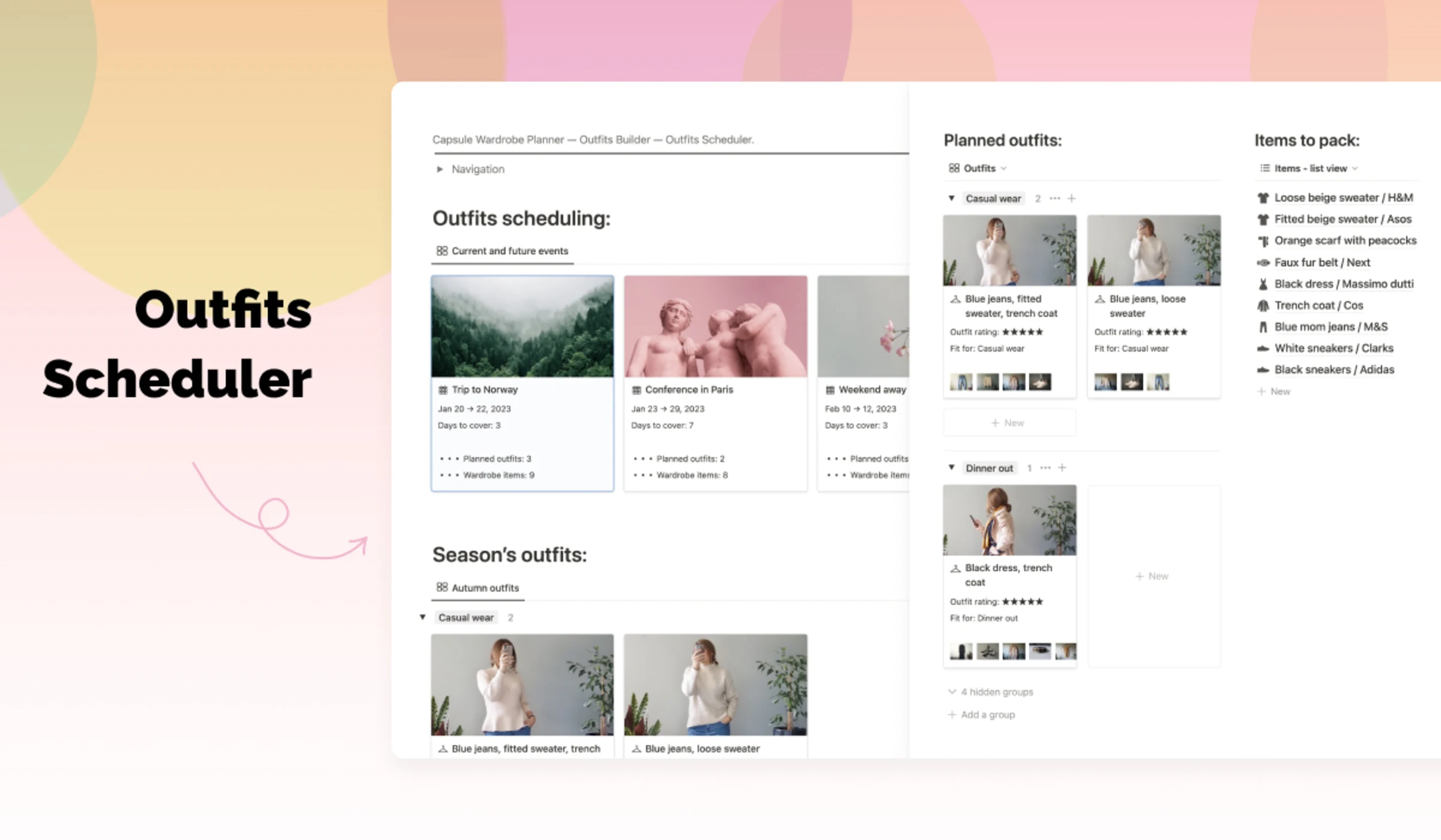 The Ultimate Wardrobe Planner | Notion Everything