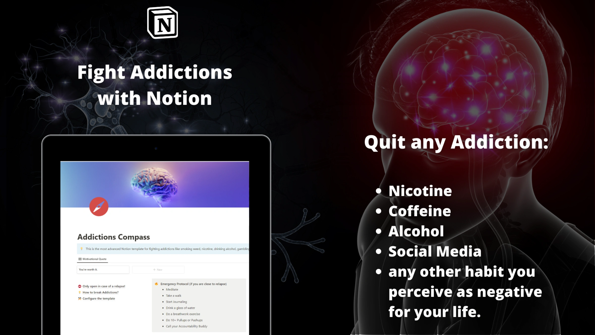 Addiction Compass - Fight Addictions with this Notion Template | Notion ...