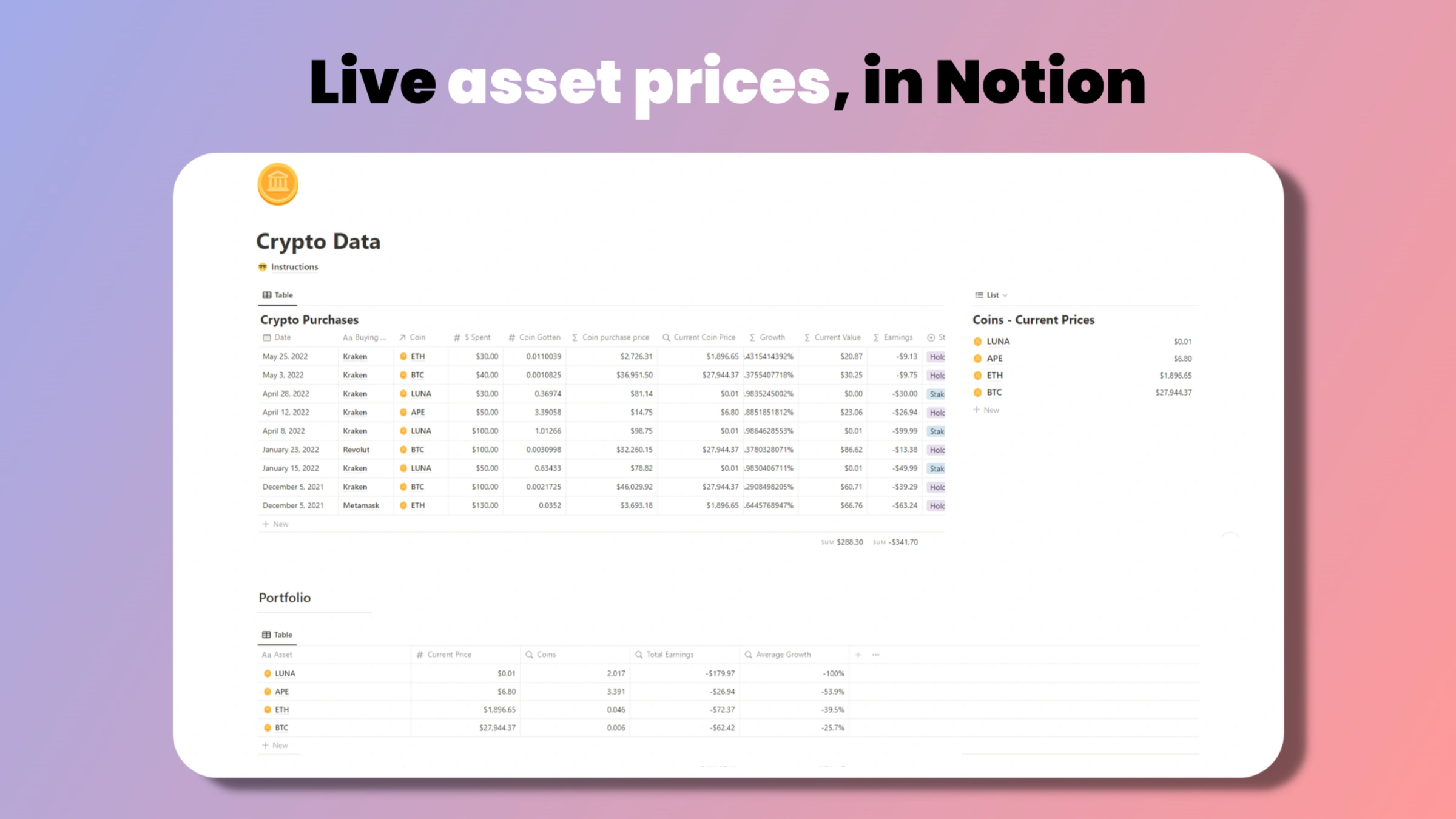 Crypto & NFT Tracker | Notion Everything Crypto & NFT Tracker | Notion Everything