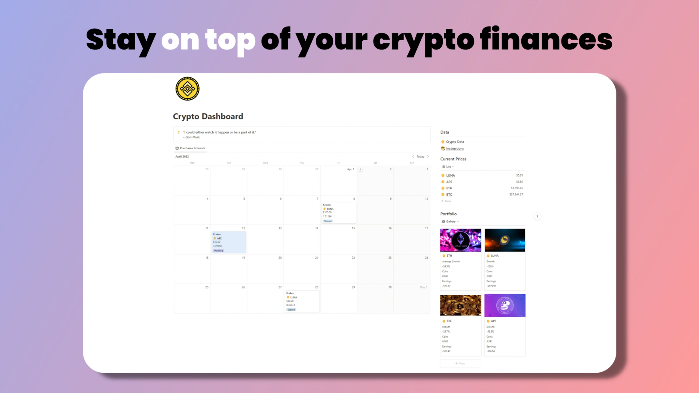 Crypto & NFT Tracker | Notion Everything Crypto & NFT Tracker | Notion Everything